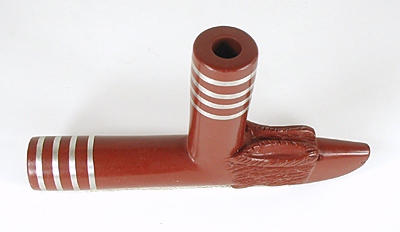 Alan Monroe Lakota catlinite pipestone four winds wolf effigy pipe