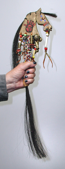 Authentic Native American horse spirit with red hand Dance Rattle by ...