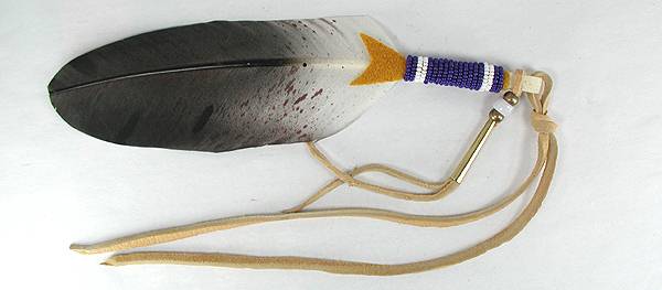 Native American Lakota Feather Ceremonial Hair Ties