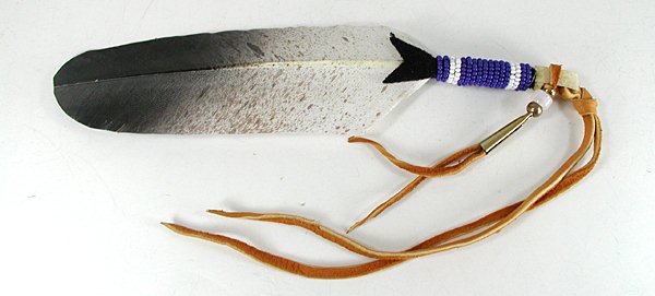 Native American Lakota Feather Ceremonial Hair Ties