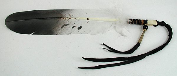 Native American Lakota Feather Ceremonial Hair Ties