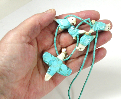 23 inch heishi bird necklace by artisan Matt Mitchell