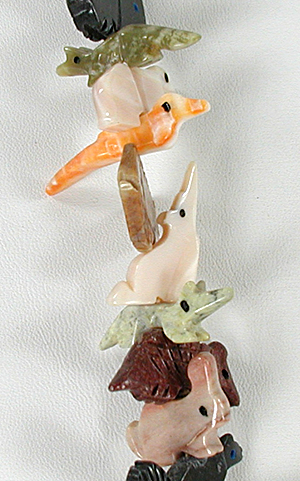 BBN188 stacked animal fetish necklace 28 inch