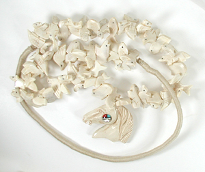 BBN192 stacked animal fetish necklace 32 inch