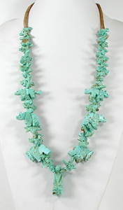stacked turquoise Animal necklace 32 inches long