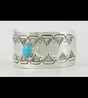Jolene Begay Navajo Stamped Sterling Silver hair stick barrette BAR120