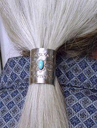 Arnold Blackgoat Navajo Sterling Silver Pony Tail cover BAR111