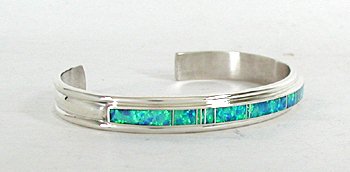 Authentic Native American Opal Inlay Bracelet by Thomas Francisco ...