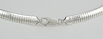 Sterling Silver Domed Omega Necklace