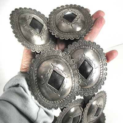 Vintage Navajo First Phase-Style sterling silver concho belt