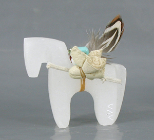 Authentic Native American horse fetish of Italian Ice Alabaster with ...