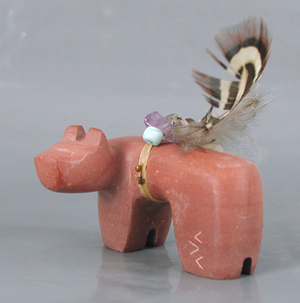 Authentic Native American bear fetish carving by Oglala Lakota artisan ...