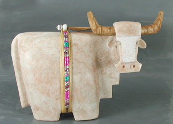 Harold Davidson Navajo Large Longhorn Fetish Carving FT423