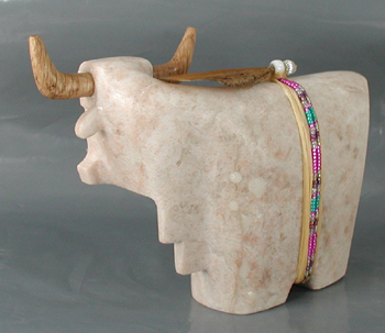 Harold Davidson Navajo Large Longhorn Fetish Carving FT423