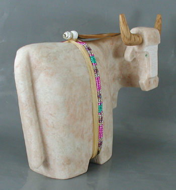 Harold Davidson Navajo Large Longhorn Fetish Carving FT423