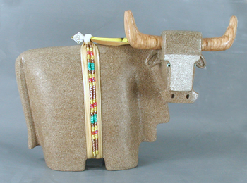Harold Davidson Navajo Large Longhorn Fetish Carving FT424