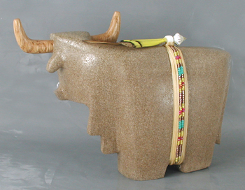 Harold Davidson Navajo Large Longhorn Fetish Carving FT424