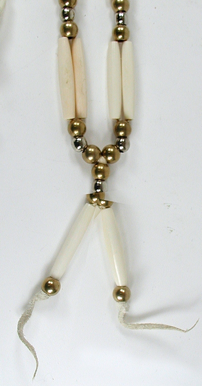 Tony Monroe Lakota bone hair pipe Hat Band with Dangles HB16