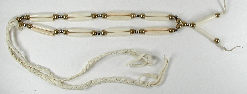 Tony Monroe Lakota bone hair pipe Hat Band with Dangles HB16