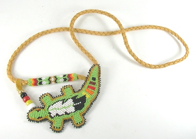 Shannon Fast Horse Lakota beaded Lizard pendant NBJ-07