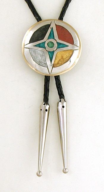 Authentic Native American Morning Star Bolo tie by Lakota artisan ...