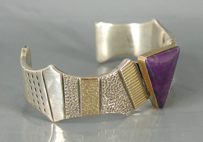 Marc Antia Apache Sterling Silver and Gold Sugilite Bracelet BP857
