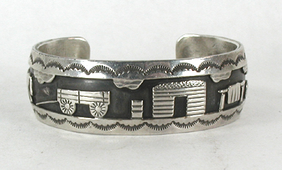 Roland Begay Navajo Sterling Silver overlay Storyteller bracelet size 6 ...