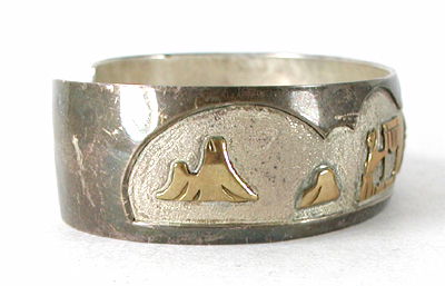 Authentic Native American Sterling Silver Storyteller Bracelet size 6 1/2