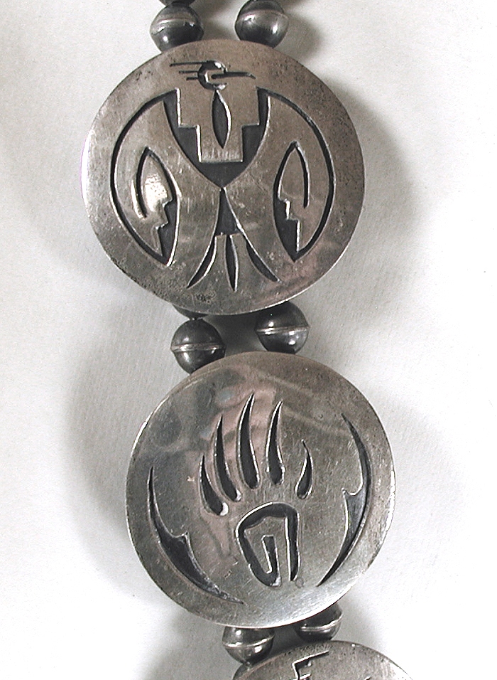 Vintage Navajo Sterling Silver Overlay Necklace