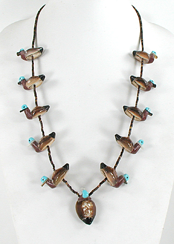 27 1/2 inch cowrie shell ducks and olive shell heishi necklace by ...