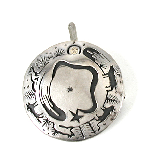Vidal Aragon Kewa Sterling Silver Storyteller Pin Pendant P585