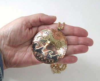 Mitchell Zephier Lakota Running Horse Water Waves Pendant NP744