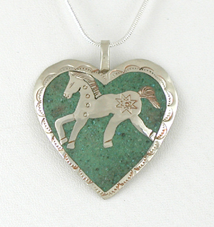 Authentic Native American Indian Horse Pendant by Lakota artisan ...