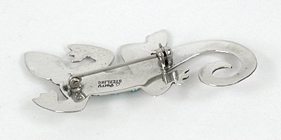 Authentic Navajo Lizard Pin Sterling Silver and turquoise by Lambert ...
