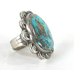 authentic Native American turquoise Ring size 8 by Cochiti silversmith ...